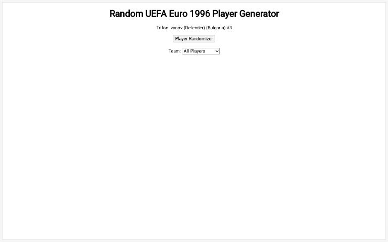 Random UEFA Euro 1996 Player Generator