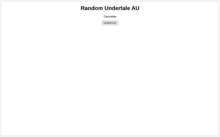 Random Undertale AU ― Perchance Generator