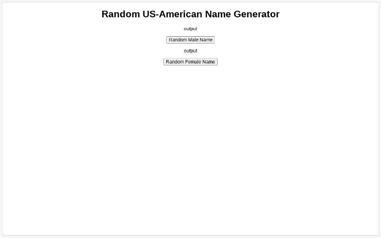 Random US-American Name Generator
