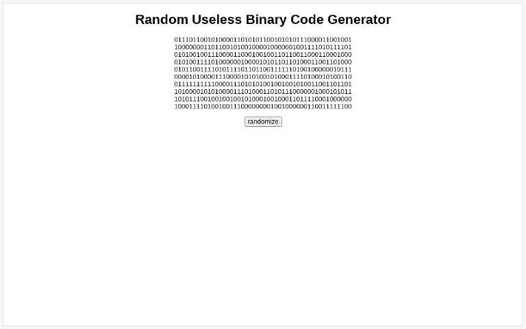 Random Useless Binary Code Generator