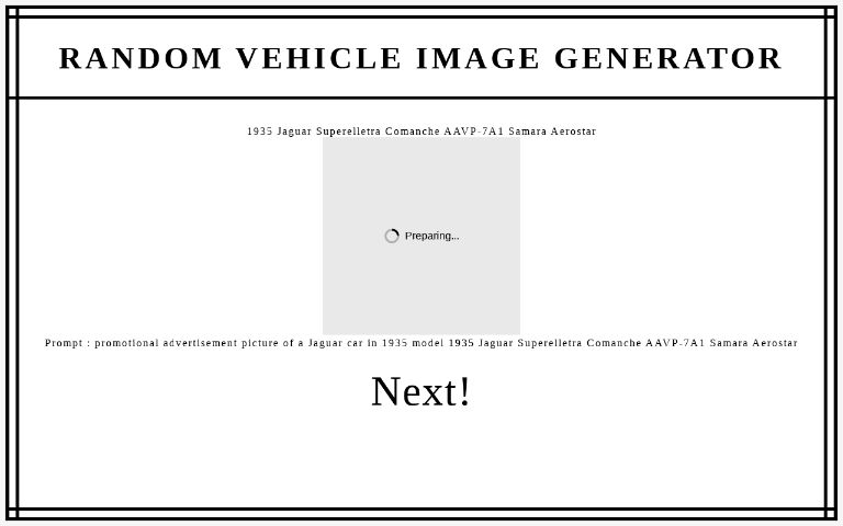 Random Vehicle Image Generator