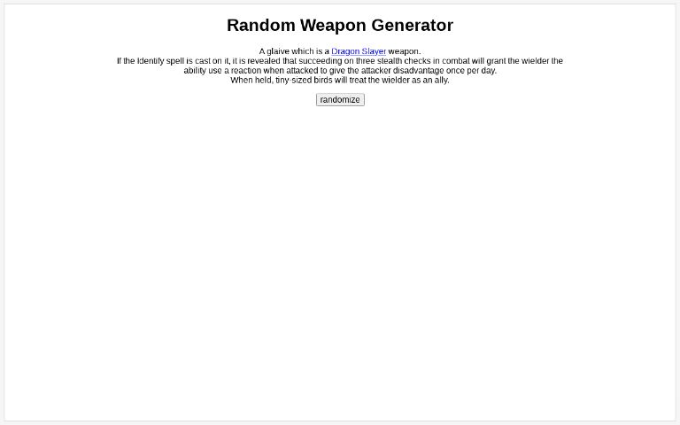 Random Weapon Generator