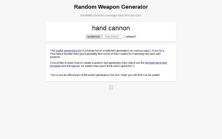 Random Weapon Generator