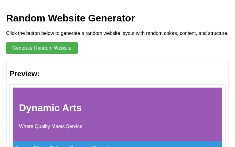 Random Website Generator
