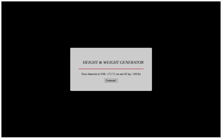 Height & Weight Generator