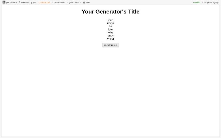 Minimal ― Perchance Generator