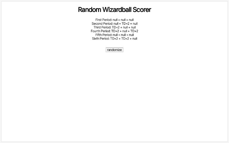 Random Wizardball Scorer ― Perchance Generator