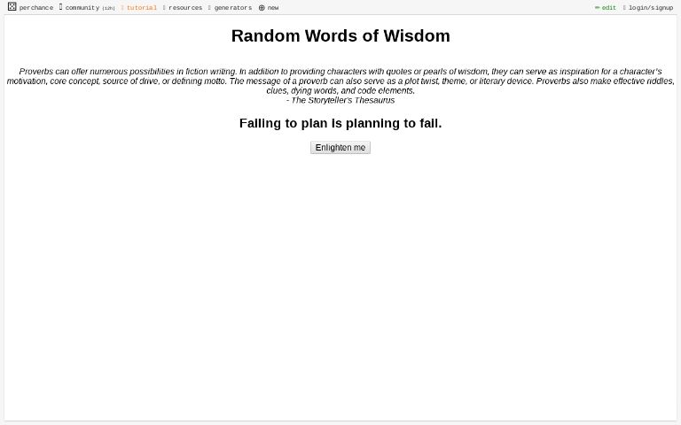 Random Words of Wisdom ― Perchance Generator