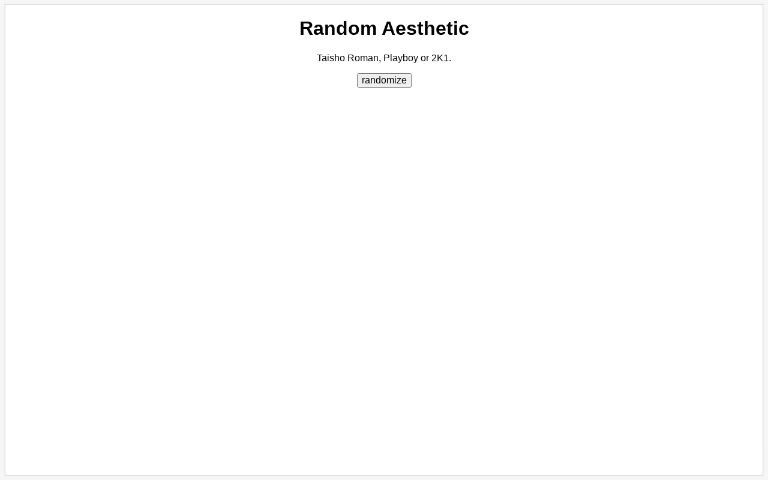 Random Aesthetic ― Perchance Generator