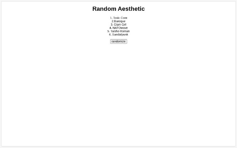 Random Aesthetic ― Perchance Generator