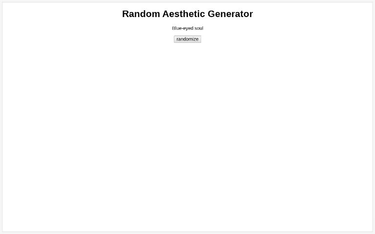 Random Aesthetic Generator
