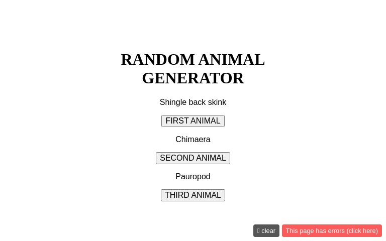 RANDOM ANIMAL GENERATOR
