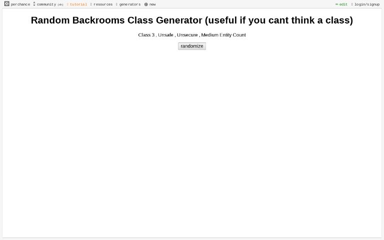 Random Backrooms Class Generator (useful if you cant think a class)