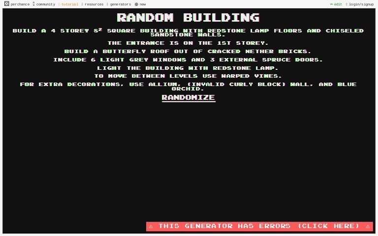 Random Building ― Perchance Generator