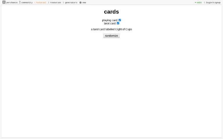 cards ― Perchance Generator