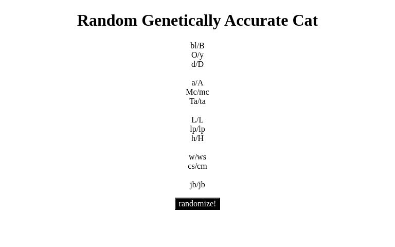 Random Genetically Accurate Cat ― Perchance Generator