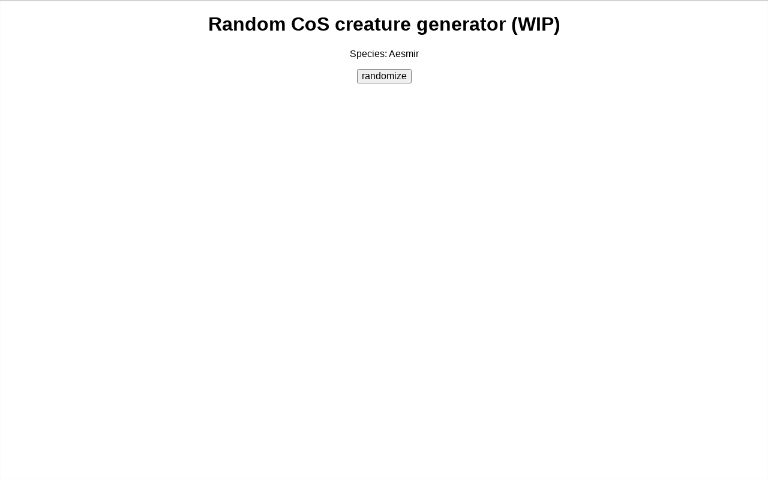 Random CoS creature generator (WIP)