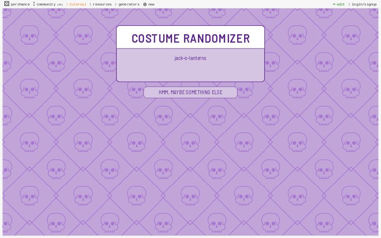 Costume Randomizer ― Perchance Generator