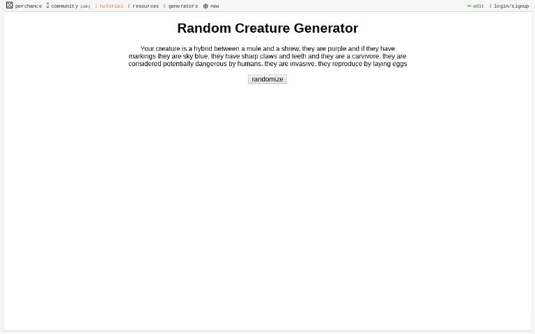 Random Creature Generator