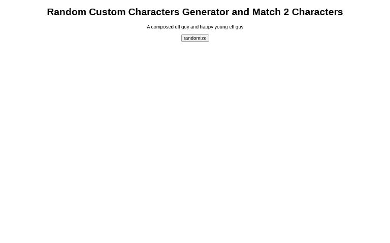 Random Custom Characters Generator and Match 2 Characters