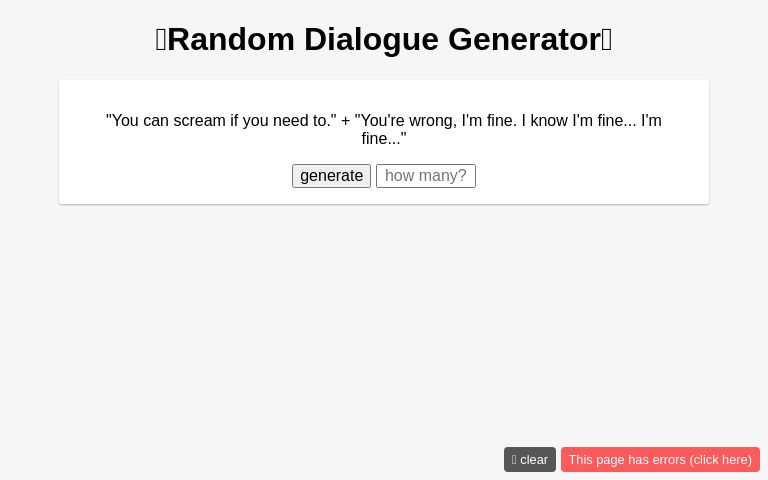 💞Random Dialogue Generator💞