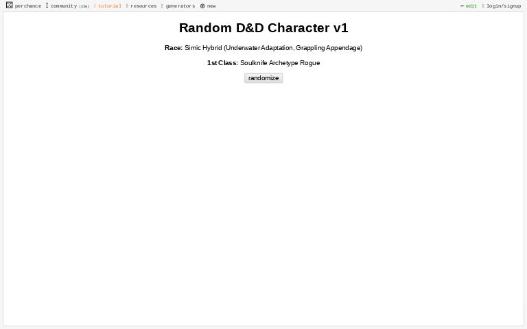 Random D&D Character v1 ― Perchance Generator