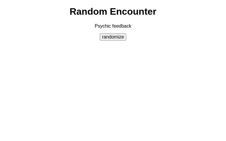 Random Encounter ― Perchance Generator