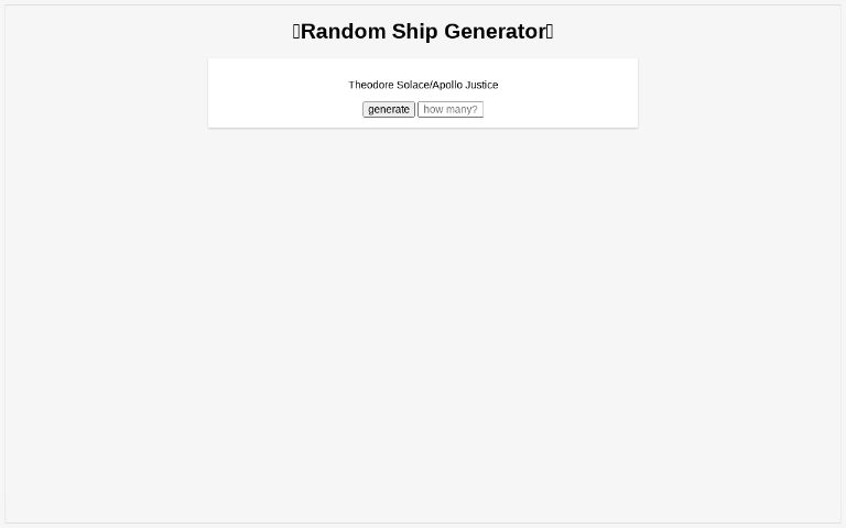 🌠Random Ship Generator🌠