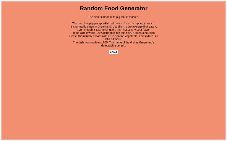 Random Food Generator