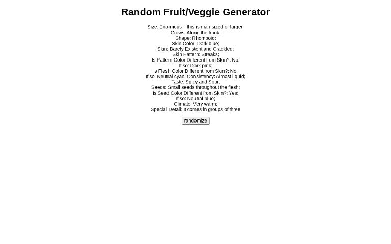Random Fruit/Veggie Generator