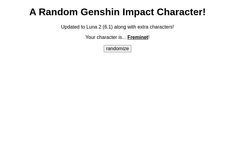 A Random Genshin Impact Character! ― Perchance Generator