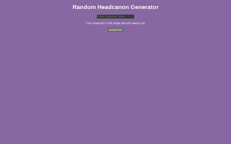 Random Headcanon Generator
