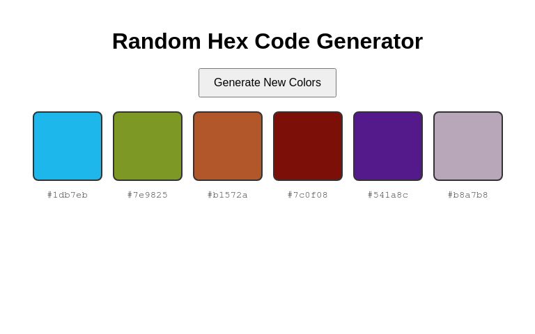 Random Hex Code Generator