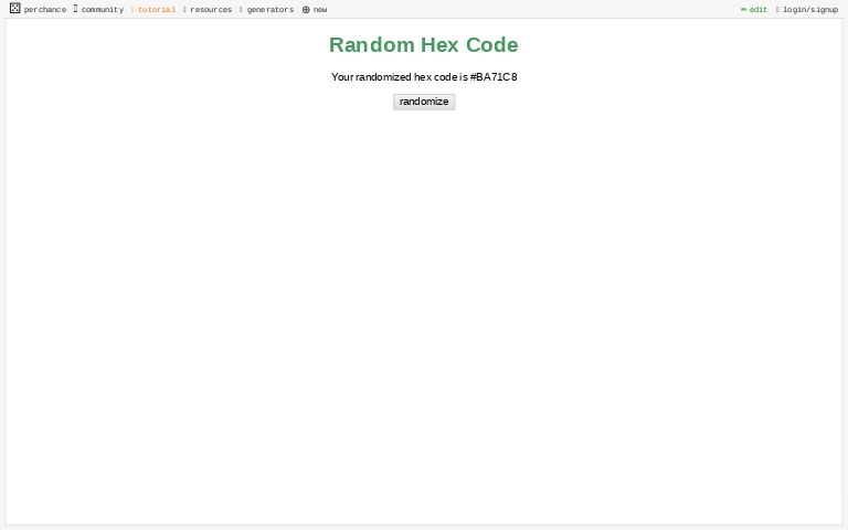 Random Hex Code ― Perchance Generator