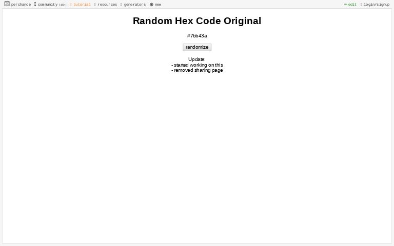 Random Hex Code Original ― Perchance Generator