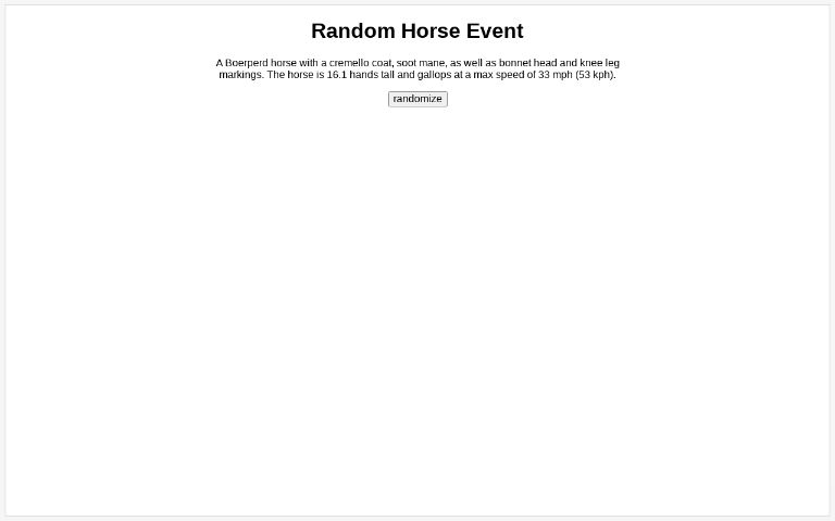 Random Horse Event ― Perchance Generator