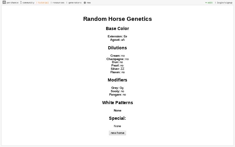 Random Horse Genetics ― Perchance Generator