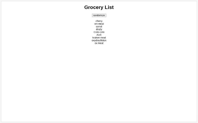 Grocery List ― Perchance Generator