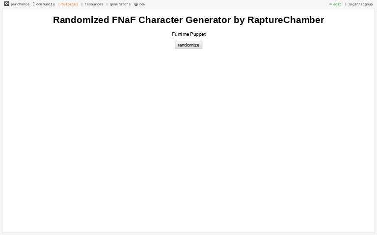 Randomized FNaF Character Generator by RaptureChamber