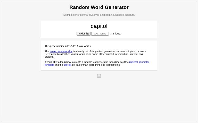 Random Word Generator ― Perchance