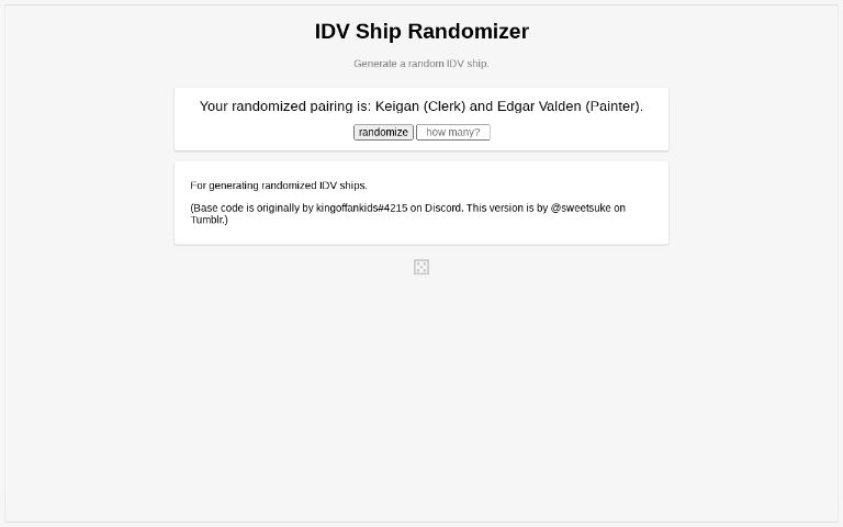 IDV Ship Randomizer ― Perchance Generator