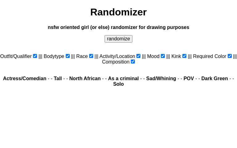 Randomizer ― Perchance Generator