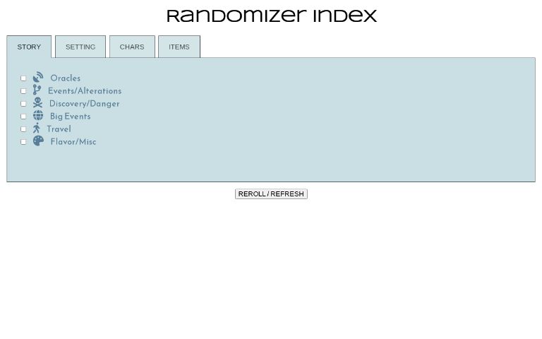 Randomizer Index ― Perchance Generator