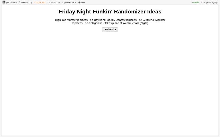 Friday Night Funkin' Randomizer Ideas ― Perchance Generator