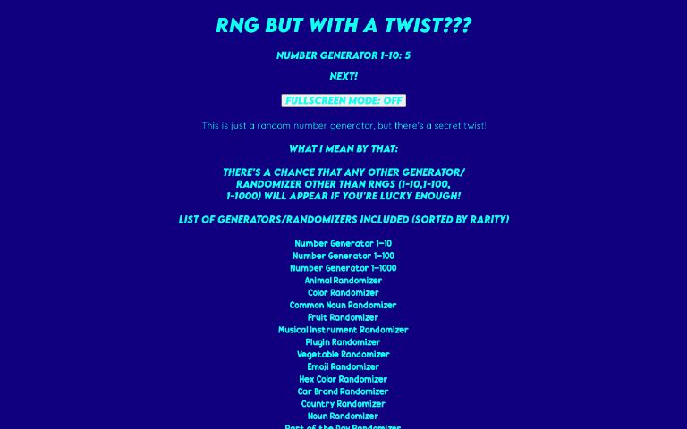 random number generator twist