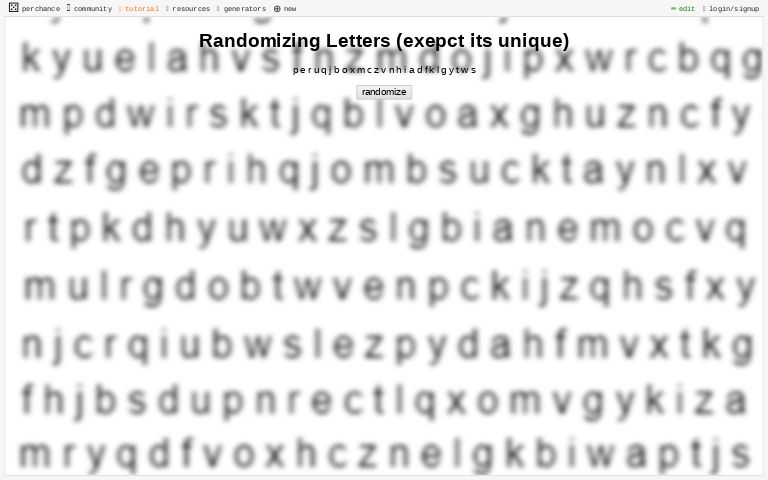 Randomizing Letters (exepct its unique) ― Perchance Generator