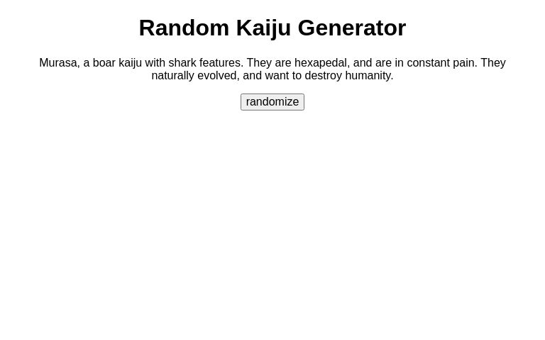 Random Kaiju Generator