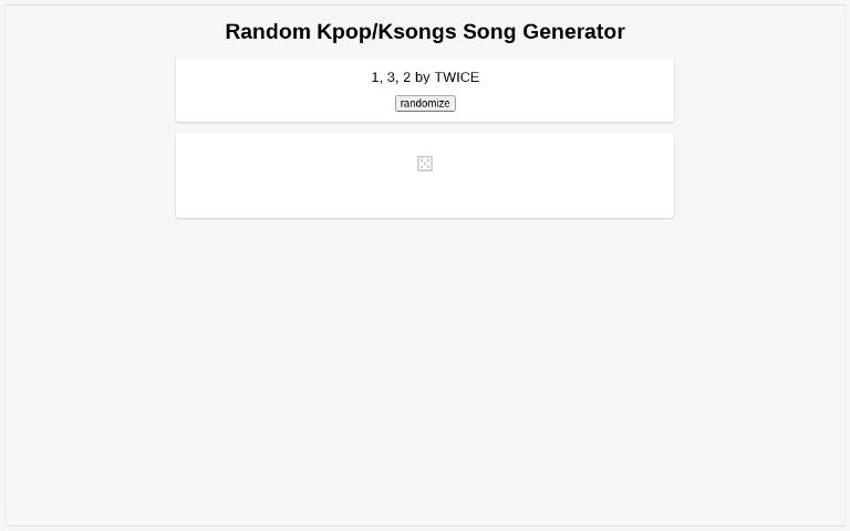 Random Kpop/Ksongs Song Generator