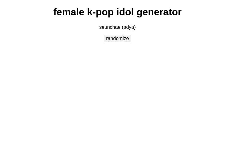 female k-pop idol generator