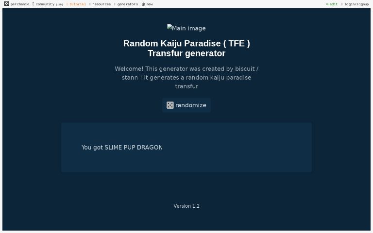 Biscuit's Kaiju Paradise Random generators